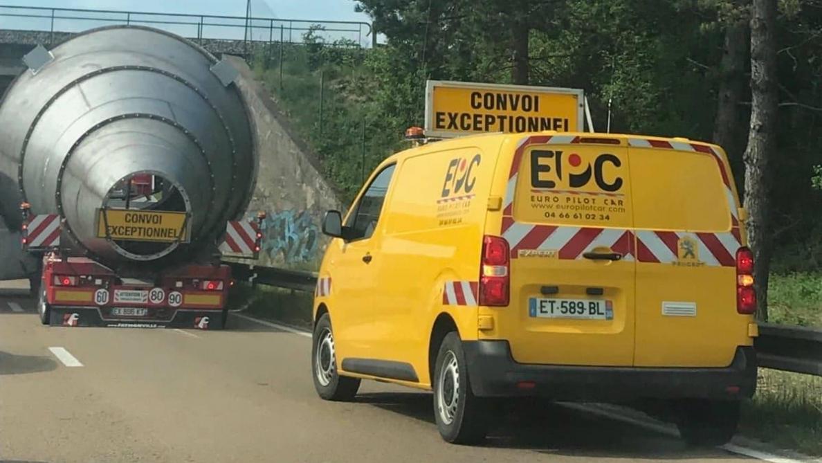 La RN44 bloquée par un convoi exceptionnel