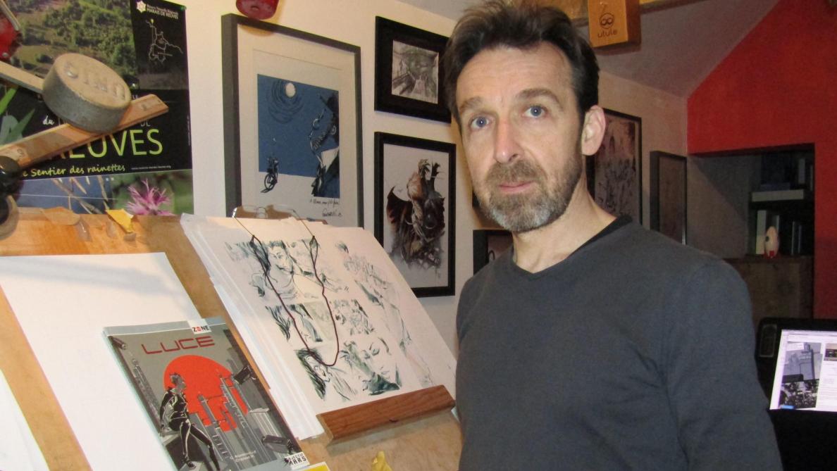 Étienne Martin et son fils Zéphir de concert sur une BD à Montmirail