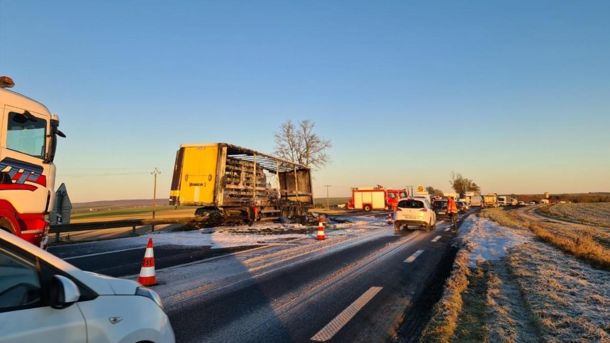 La circulation sur la RN44 est rouverte entre Châlons et Reims