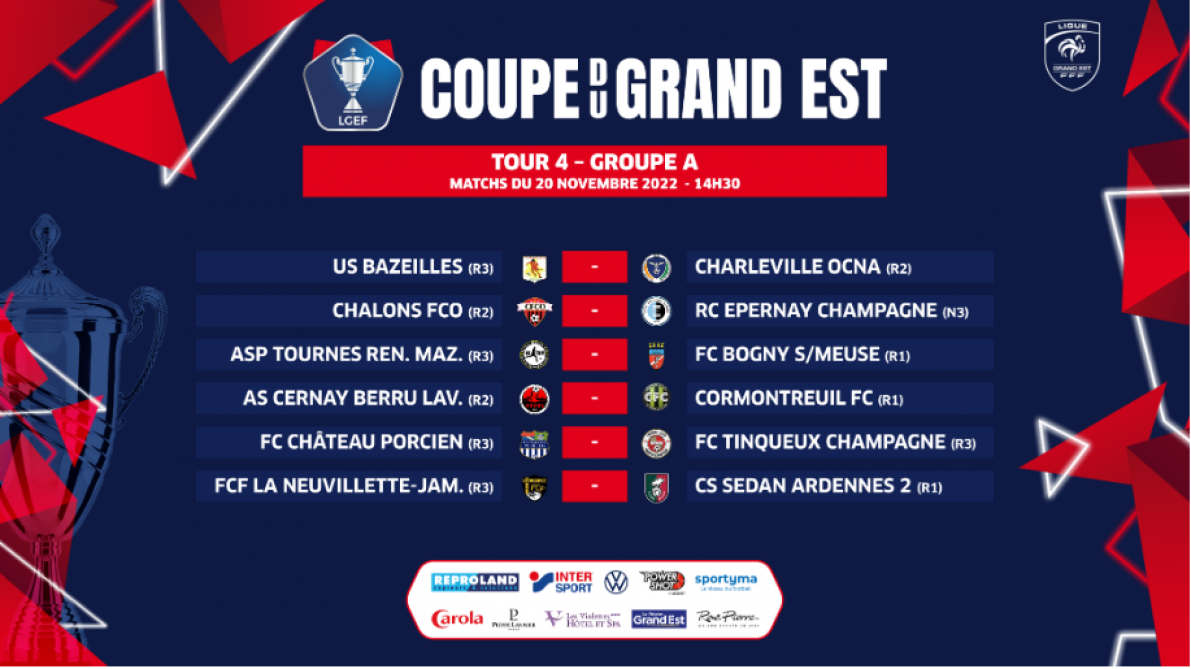 Football - Coupe du Grand Est. Le programme du 4e tour pour les équipes ...