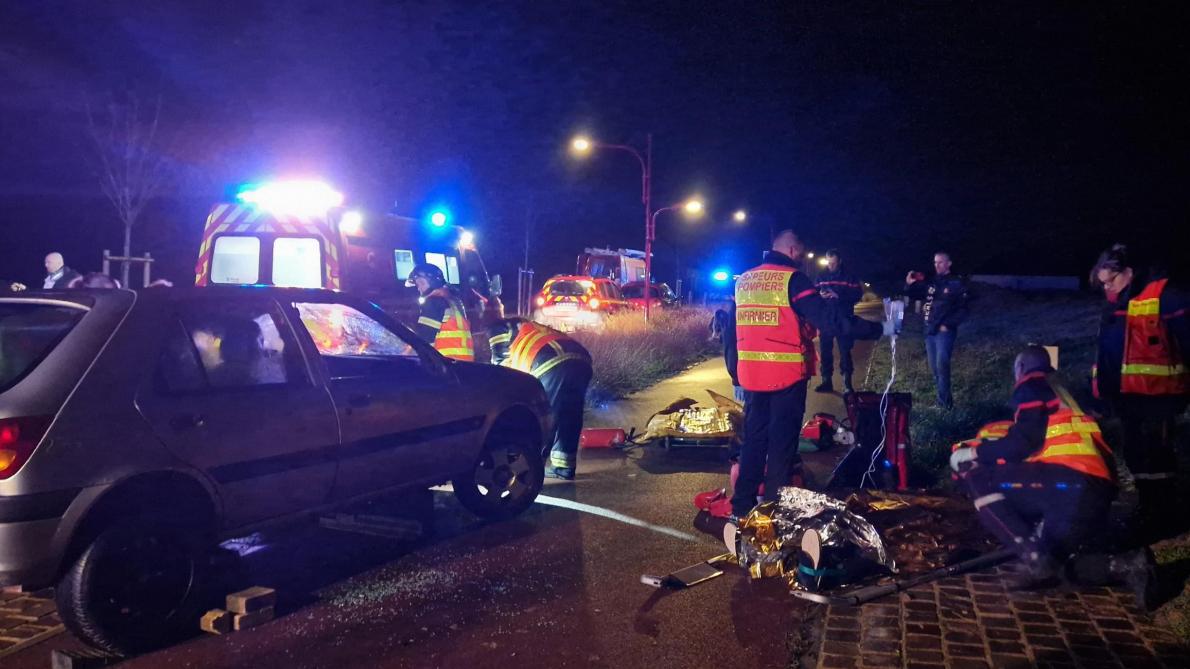 Un gros accident simulé samedi soir près de Soissons, à Braine