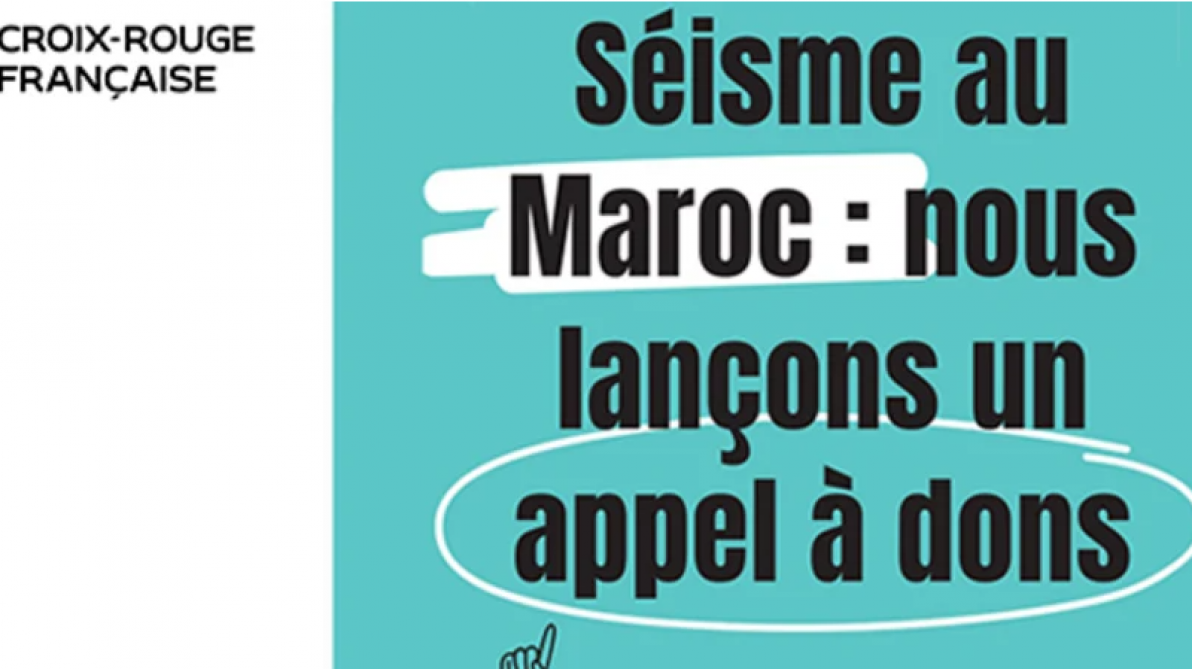 Séisme au Maroc: la Croix-Rouge française lance un appel aux dons