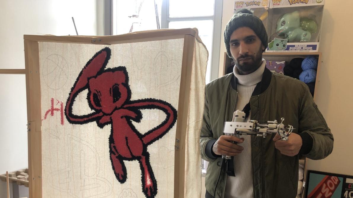 La passion du tufting : le Troyen Dylan Simoes fait des œuvres avec de ...