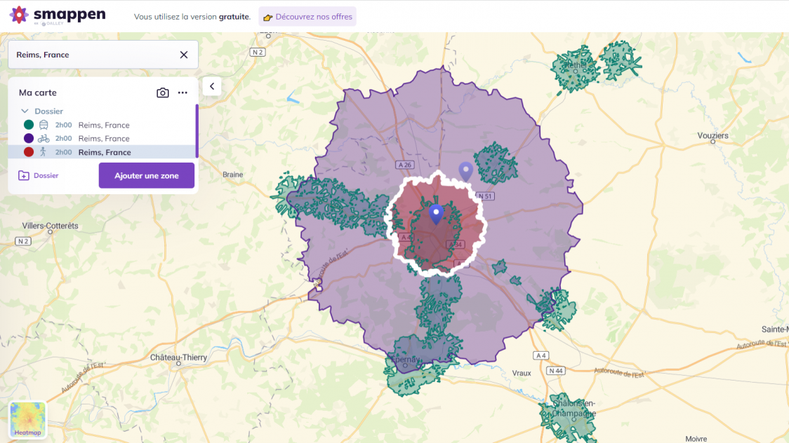 Smappen, l’outil pour cartographier ses temps de parcours