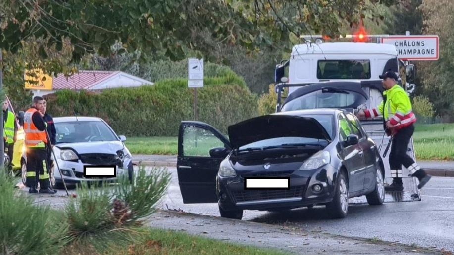 Accident au niveau du rond-point Picot à Châlons-en-Champagne